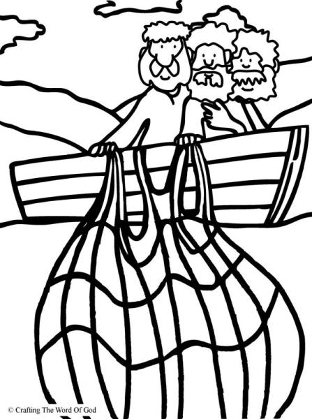 Miraculous Catch Of Fish- Coloring Page « Crafting The Word Of God