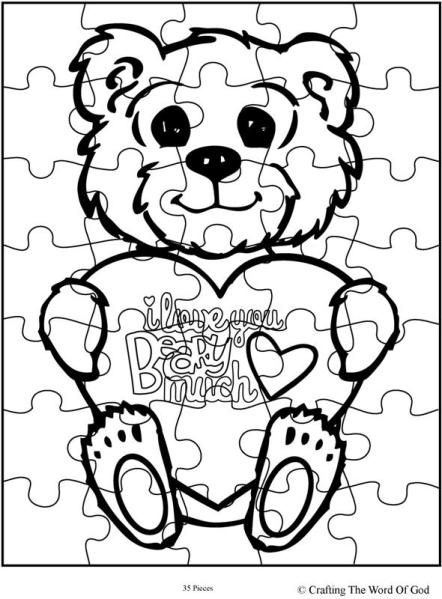 I Love You Beary Much Puzzle- Activity Sheet « Crafting The Word Of God