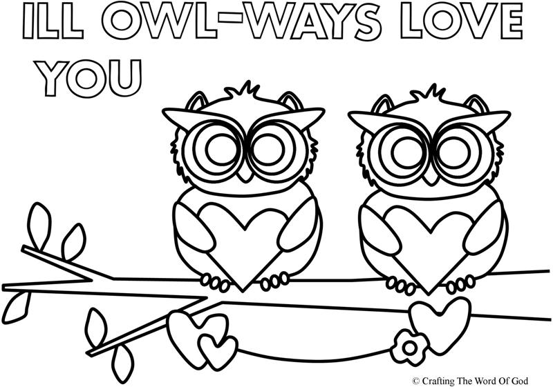 I’ll Owl-ways Love You- Coloring Page « Crafting The Word Of God