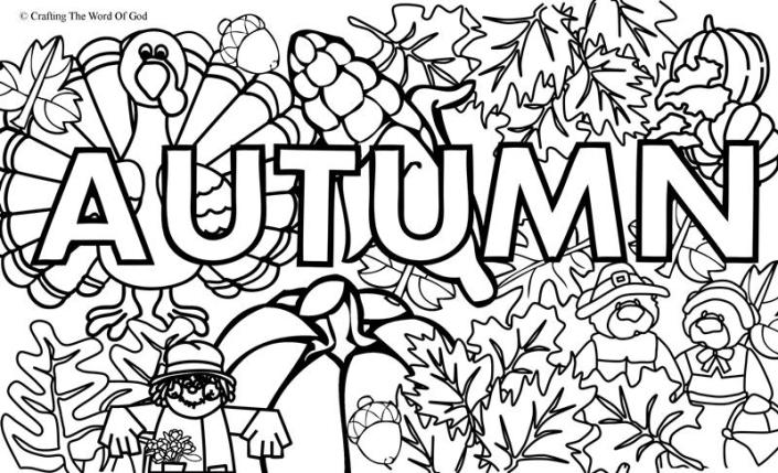 Autumn Coloring Page 1- Coloring Page « Crafting The Word Of God