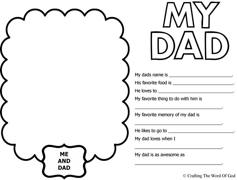 My Dad- Activity Page « Crafting The Word Of God
